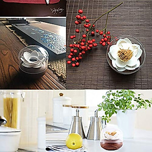 HomDSim Wooden Base Lotus Cotton Swab Holder,Cotton Bud Small Q-Tips Toothpicks Brushes Holder Box Case Storage Organizer Jar with Clear Lid Dustproof Cover