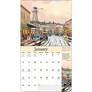 Thomas Kinkade Special Collector's Edition 2023 Deluxe Wall Calendar with Print: Hometown Memories