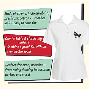 Hip Hop 50's Shop 50s Poodle Skirt Shirt - White (Large, Black)