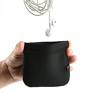 TXEsign 4" x 4" inch Neoprene Protective Carrying Snap Case Bag Pouch Compatible with Varias Earpods Earphone Headsets/Cables (4" x 4" Case)