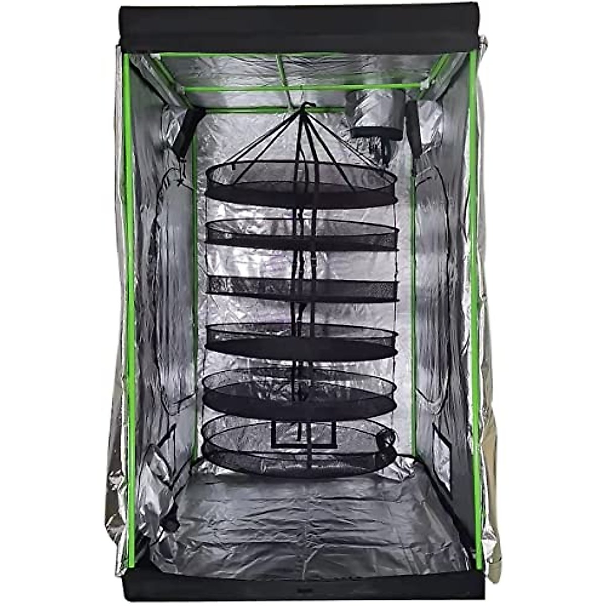 HORTIPOTS Herb Drying Rack 360 Degree Access 3 Feet Clip Adjustable Center Support Straps NO Sagging Fine Mesh Netting (Heavy Duty Clips 3FT)