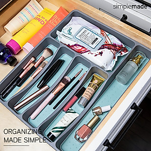 SIMPLEMADE Kitchen Drawer Silverware Organizer Tray - 6-Slot Small Flatware Holder and Utensil Holder - Desk Drawer Organizer - Storage for Kitchen, Office, Bathroom (Mint)