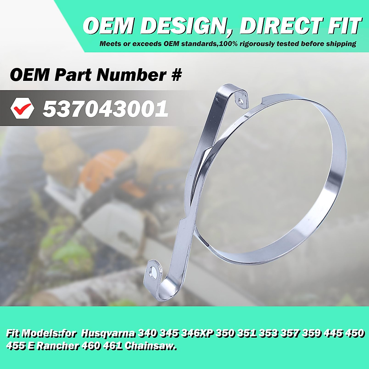 Adefol Chain Brake Band for Husqvarna 340 345 359 346XP 445 450 455 E Rancher 460 461 Chainsaw 537043001 Assembly