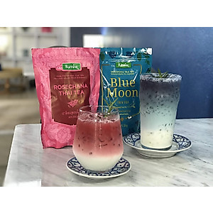 Raming Pink Thai tea mix, Rosechana - dye free, 100% Natural loose leaf Assam & Beetroot, Makes Thai iced tea, milk boba tea - Original Thailand, 227g (8 oz)