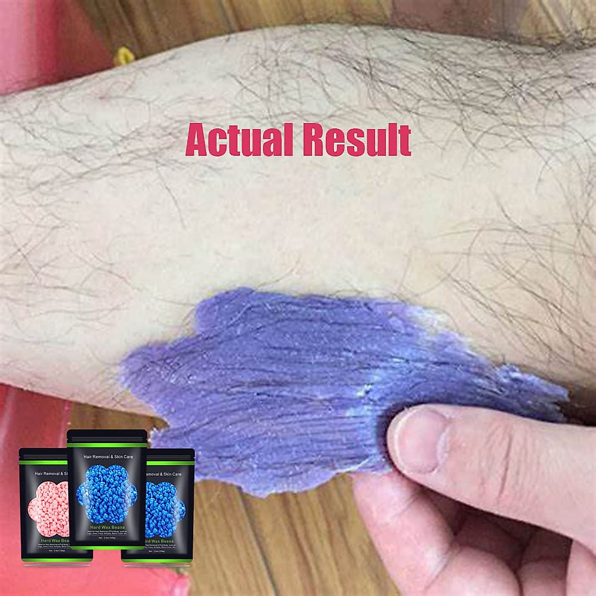 Wax Beads for Hair Removal 10.5 oz (300 g), Auperwel Hard Wax Beads for Sensitive Skin Brazilian, Face, Bikini, Eyebrow, Legs, Painless Waxing Beads for Women Men, 3 packs Wax Kit with 10 Wax Sticks