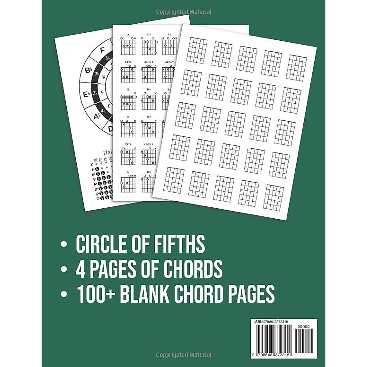 Left Handed Guitar Chord Diagrams Notebook: 100+ Blank Guitar Chord Writing Paper with Chord Fingering Chart Cheat Sheets and Circle of Fifths