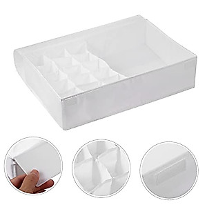Outanaya Underwear Storage Box Vanity Drawer Container with Lid Necktie Organizer Containers with Lids Socks Bra Organizer Drawer Underwear Box with Lid Underwear Storage Organizer White