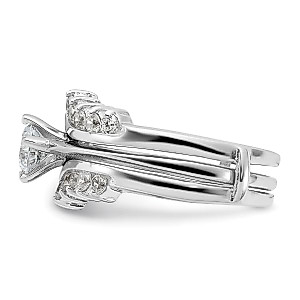 IceCarats 925 Sterling Silver Cubic Zirconia CZ Wedding Band Engagement Ring Bridal Jewelry Set