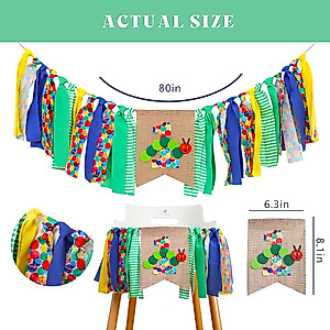 Hungry Caterpillar 1st Birthday High Chair Banner - Fruit theme decorations, fruit banners, kindergarten decorations, one year old party background, photo props