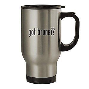 Knick Knack Gifts got brunei? - 14oz Stainless Steel Travel Mug, Silver