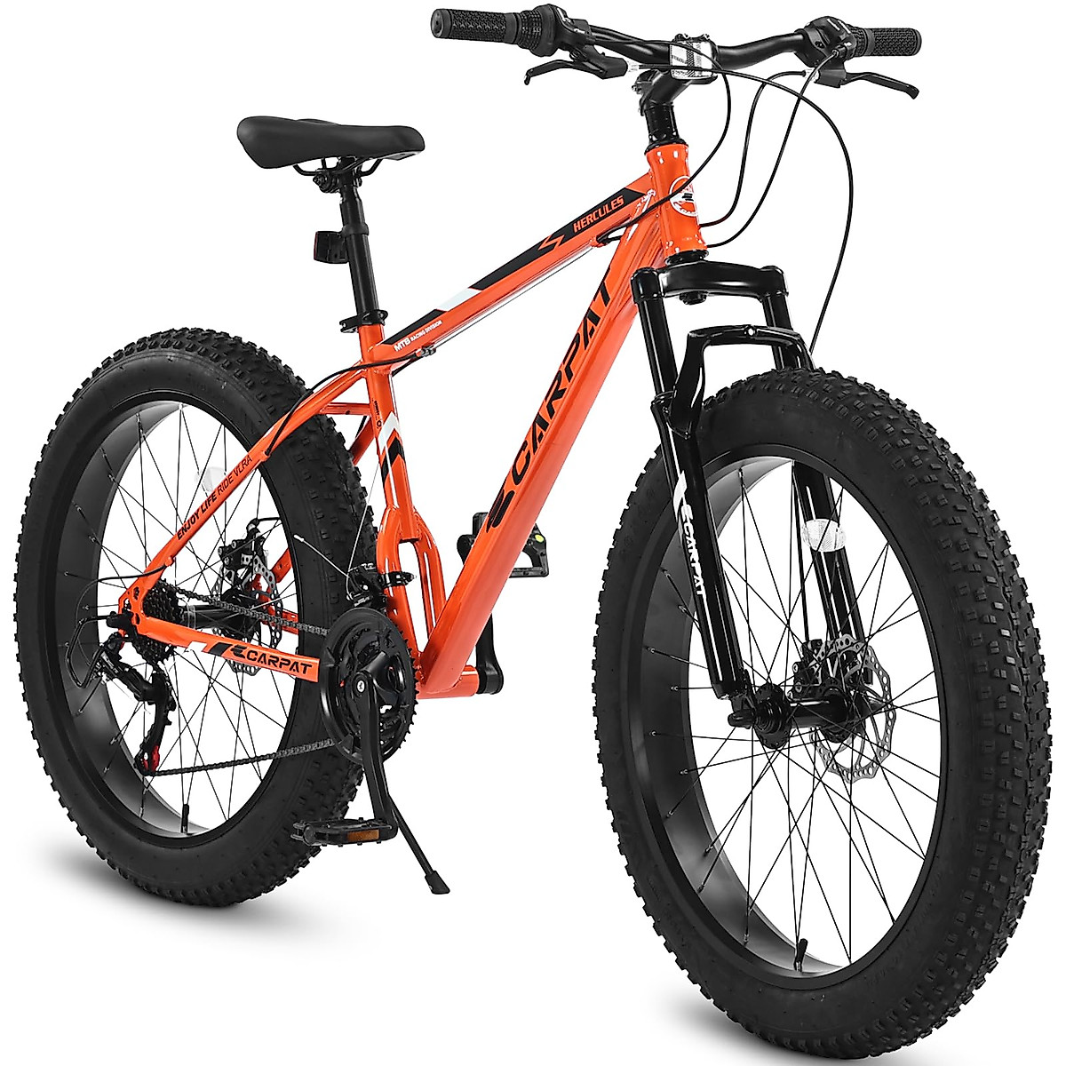 26x4 Inch Fat Tire Bike 21 Speeds, Dual Disc Brake Front Suspension, Mountain Trail Bike, Urban Commuter City Bicycle Adult/Youth