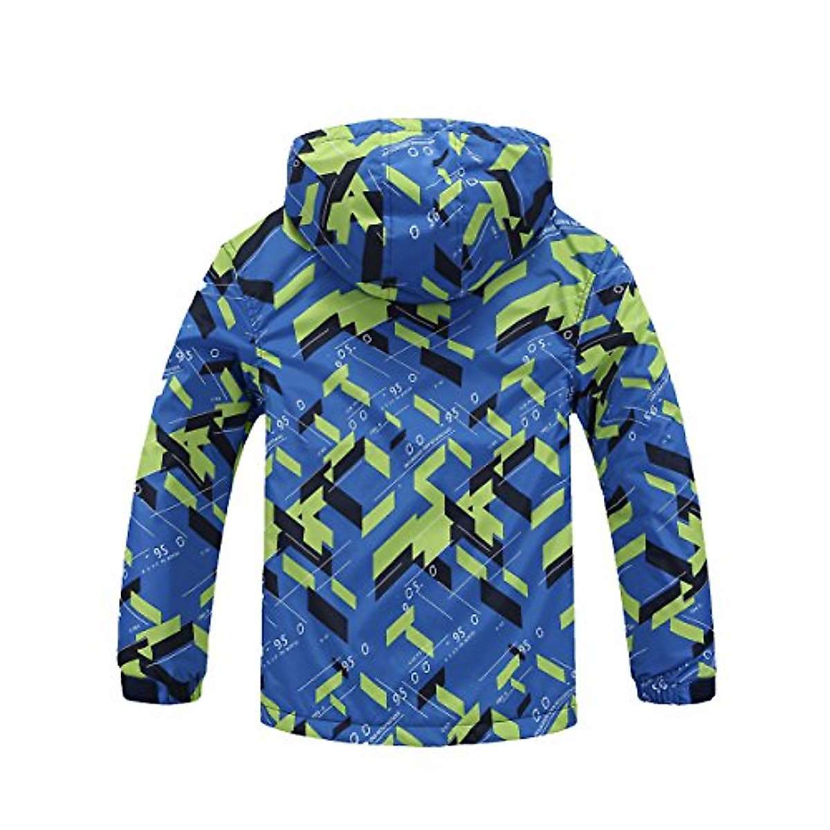 M2C Boys Geometric Fleece Lined Waterproof Jacket with Hood 4T Blue