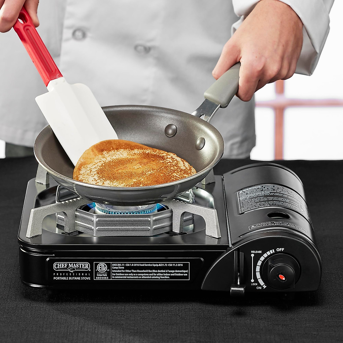 Chef Master 90027 Portable Butane Stove, Portable Gas Stove with Carrying Case, Portable Gas Grill, ETL Certified, Black