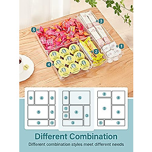 Kootek 16 Pcs Desk Drawer Organizer and 4 Pack Refrigerator Organizer Bins