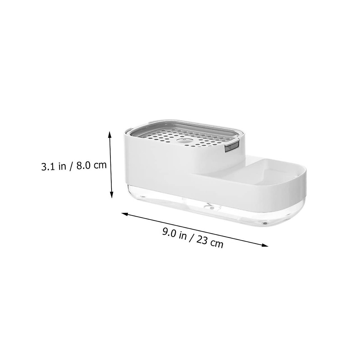 FRCOLOR Box Push Type soap Dispenser soap Spong Holder Sponge Sink Holder soap Dispenser Sponge Holder Kitchen soap Holder Dish Washing Dish Dispenser White Tray Dish Shape abs