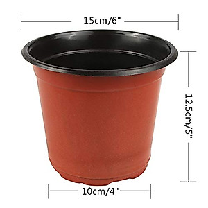 Augshy 130 Packs 6 Inches Plastic Plant Nursery Pots, Seed Starting Pot Flower Container for Succulents, Seedlings, Cuttings, Transplanting, Planter Home Docer.