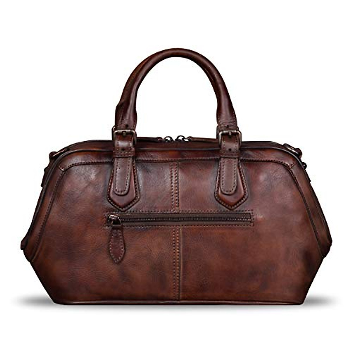 Genuine Leather Top Handle Bags for Women Handmade Handbags Purse Vintage Style Crossbody Satchel