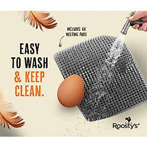 Roosty's Chicken Nesting Box Pads Gray x6 | Washable Plastic Nesting Box Liners | Chicken Bedding for Coop, Nesting Pads, Chicken Laying Boxes, Nesting Pads for Chicken Coop, Chicken Nesting Box Pads