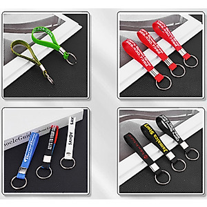 Harborway Custom 10/50/100PCS Silicone Keychain Personalized Customized Rubber Keyring With Message/Text/Logo Promotions Key Cellphone Backpack For Men Women Teens, 4 inch* 0.47 inch