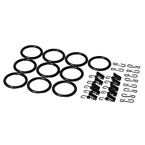 Ikea Syrlig - Curtain Ring With Clip And Hook, Black / 10 Pack - 38 Mm