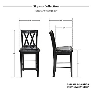 Lexicon Skyway 5-Piece Counter Height Dining Set, Black