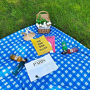 Dnyta Plastic Table Cloths for Parties Disposable 70.8x70.8 Inch Birthdays Picnic Table Cover Blue Gingham Checkered Plastic Tablecloths