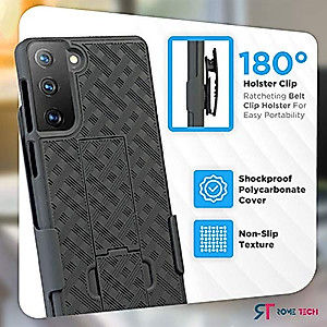 Rome Tech Holster Case with Belt Clip for Samsung Galaxy S21 / S21 5G [ONLY] Slim Heavy Duty Shell Holster Combo - Rugged Phone Cover with Kickstand Compatible with Samsung Galaxy S21 - Black