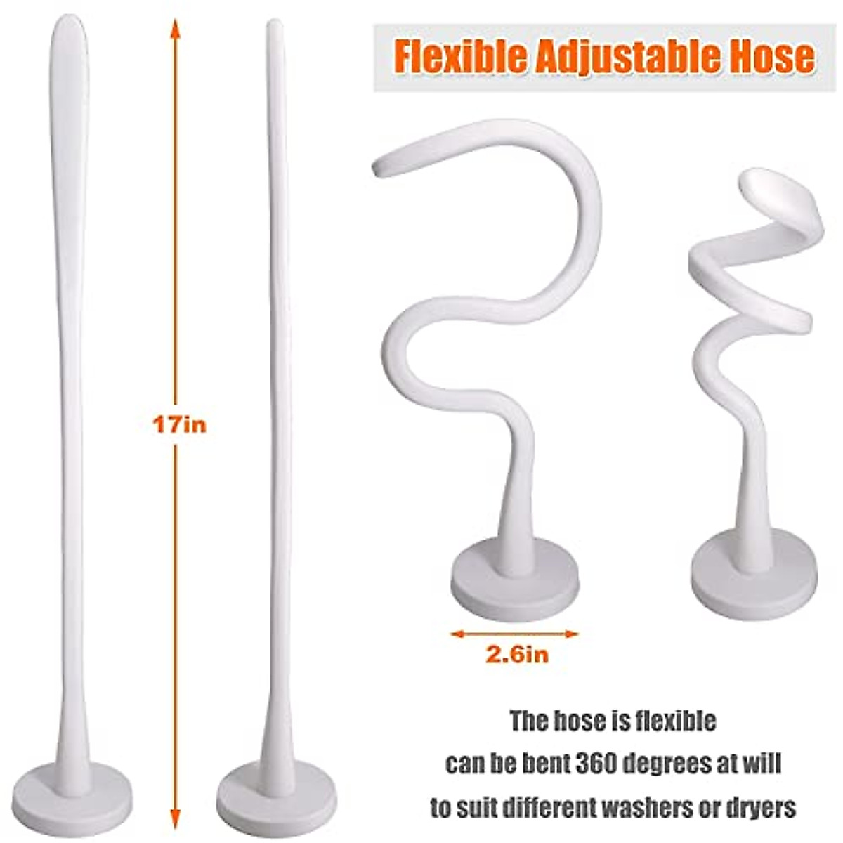 Front Load Washer Door Prop and Stopper - Magnetic Washing Machine Door Holder with 2.6-Inch Magnet Base, Removable Washer Door Stopper Keep Washer Door Open to Prevent Odors (White)