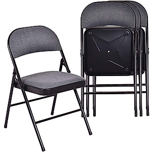 ReunionG Charles Folding Chair, 4 PCS, Black