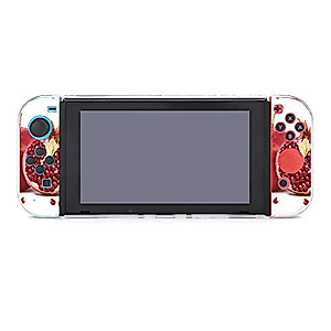 SUPNON Fresh Ripe Pomegranate with Green Leaves Compatible with Nintendo Switch Console & Joy-Con Protective Case, Durable Flexible Shock-Absorption Anti-Scratch Drop Design36243