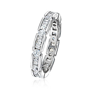 Ross-Simons 0.90 ct. t.w. CZ Eternity Band in Sterling Silver. Size 5