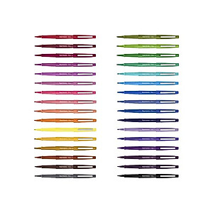 Paper Mate Flair Felt Tip Pens, Medium Point (0.7mm), Assorted Colors, 16 Count