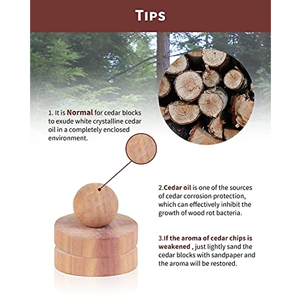 MoHern Cedar Balls for Clothes Storage, 30 Pcs Cedar Blocks for Clothes Storage, Cedar Chips for Clothes Storage