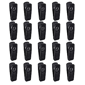 GRETD 20pcs/set Towel Clamp Clothes Clip Beach Coat Drying Racks Non Slip Windproof Trouser Durable Hanger (Color : Black, Size : One size)