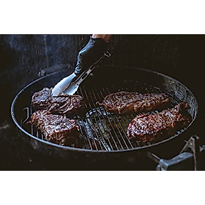 LavaLock Heavy Duty Thick 5.5 Mil Black Disposable Nitrile BBQ Gloves with 2 cotton liners for outdoor cooking grilling smokers and barbecue competition, chef or kitchen use (40, Extra-Large)