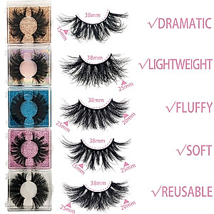 25MM Mink Eyelashes Wholesale Ninglash 10 Pack False Eyelashes, Christmas Gifts for Women Dramatic Real Mink EyeLashes, Thick HandMade Full Strip Lashes, Crueltyl Free Fluffy Lash, 3D Mink Lashes Bulk