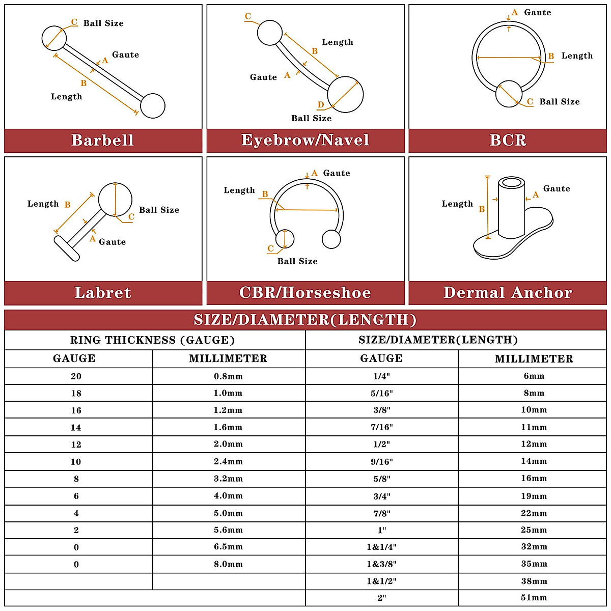 FINE4U 14G Nipple | Tongue Rings Piercing Jewelry Titanium - ASTM F136 Titanium Straight Barbell for Women & Men, Internally Threaded Hypoallergenic (14G × 16mm × 5mm)