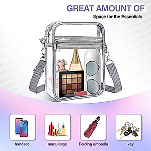 Clear Messenger Bag Stadium Approved,Clear Purse,Clear Crossbody Shoulder Bag with Adjustable Strap for Concerts, Sports Events Clear Bag(gray)
