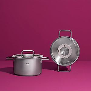 Fissler Pure Collection Stainless Steel 2.2 Quart Stock Pot with Glass Lid