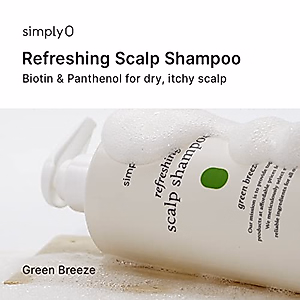 simplyO Refreshing Scalp Shampoo | Biotin & Panthenol I Dry, Itchy Scalp | Paraben-Free, Sulfate-Free I Green Breeze I 10.1 fl. oz