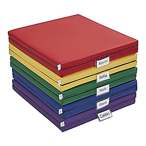 ECR4Kids SoftZone Folding Rainbow Rest Mats, Classroom Furniture, Assorted, 5-Piece