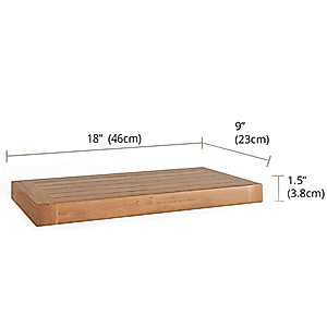 18" Moa Teak Flat Wall Shelf
