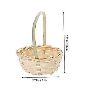 Cabilock 12 pcs mini flower basket wedding mini basket picnic basket baskets for toys doll bread baskets toy baskets mini woven basket mini wood basket bamboo wicker small egg basket