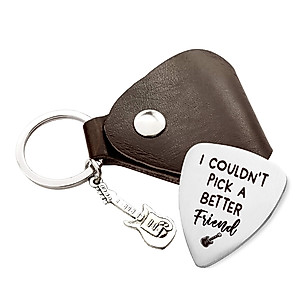 Warehouse No.9 I Couldn?t Pick A Better Friend, Stainless Steel Guitar Pick Jewelry Gift for Friend Sister Brother Musician Guitar Player Birthday Christmas Gift