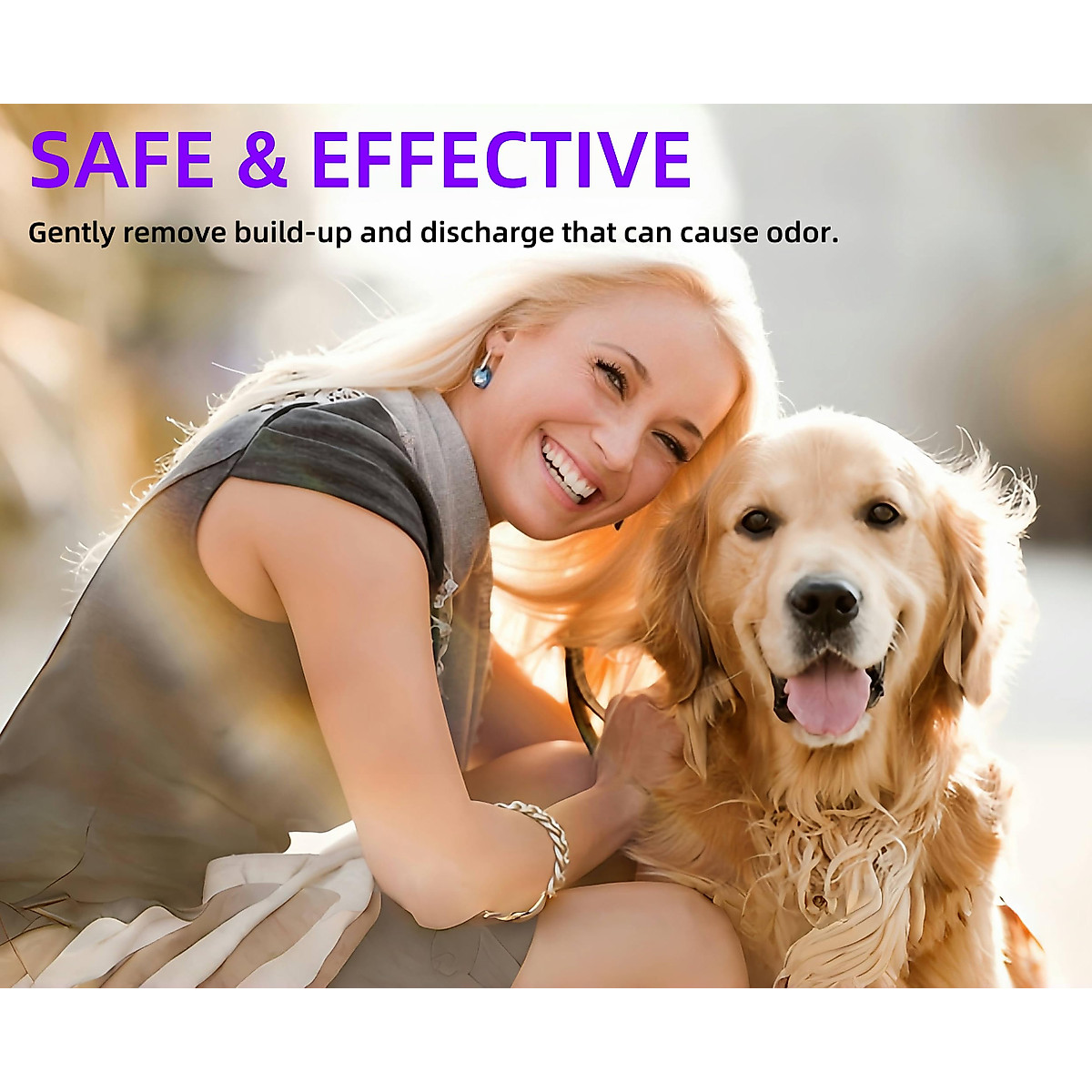 TrendyMate Pet Ear Wipes for Dogs & Cats | Gently Remove Ear Wax, Debris | Sooths & Deodorizes - Relieve Ear Itching & Inflammation, All Natural Ingredients | 100 Count