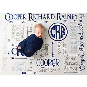 Personalized Blankets for Baby Son with Name, Personalized Name Blanket for Baby, Kids, Girls, boy. Custom Blanket from Baby Name. Great Gift for Birthday, Christmas, Thanksgiving, Newborn Baby
