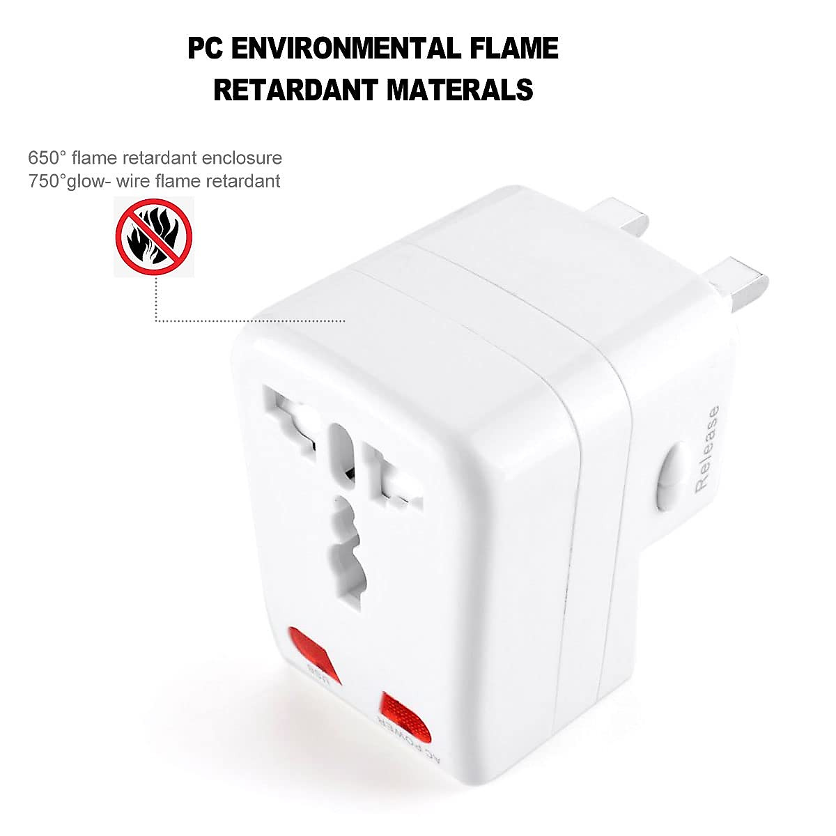 Universal Travel Adapter, Vsanstar International Wall Charger AC Plug Adaptor with 3A Smart Power and 2.1A USB for European USA UK EU Thailand NZ Australia 150 Countries(White)