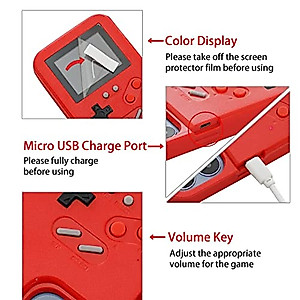 WeLohas Gameboy Case for iPhone 13 Mini,Handheld Retro 168 Classic Games,Color Video Display Game Case for iPhone,Anti-Scratch Shockproof Phone Cover Red