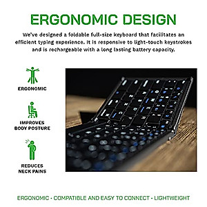obVus Solutions - Work Well Office Set, Adjustable Laptop Stand with Keyboard, Portable Laptop Stand with Phone Holder and Keyboard with Touchpad, Ergonomic Laptop Accessories