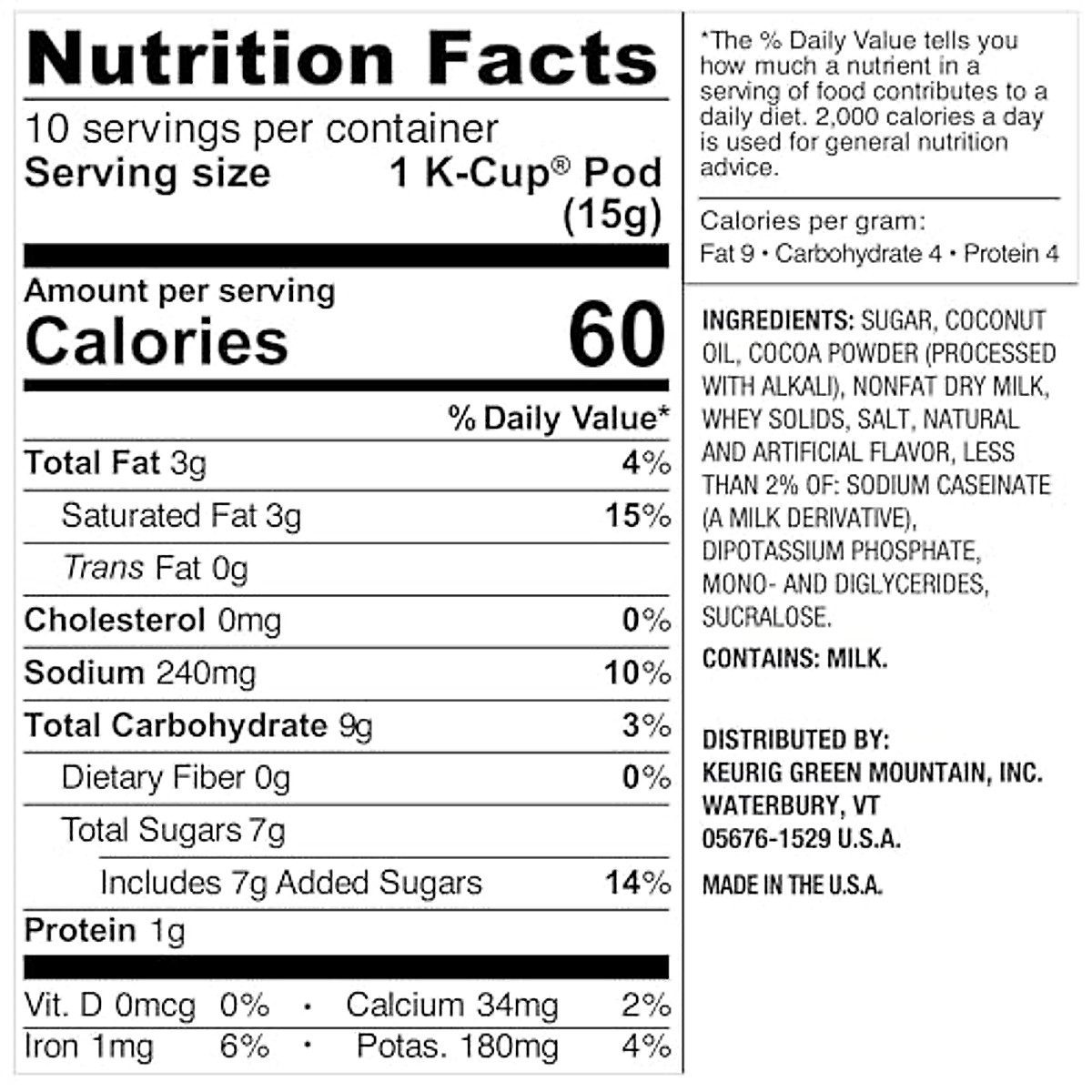 Swiss Miss Peppermint Hot Cocoa, Keurig Single-Serve K-Cup Pods, 10 Count